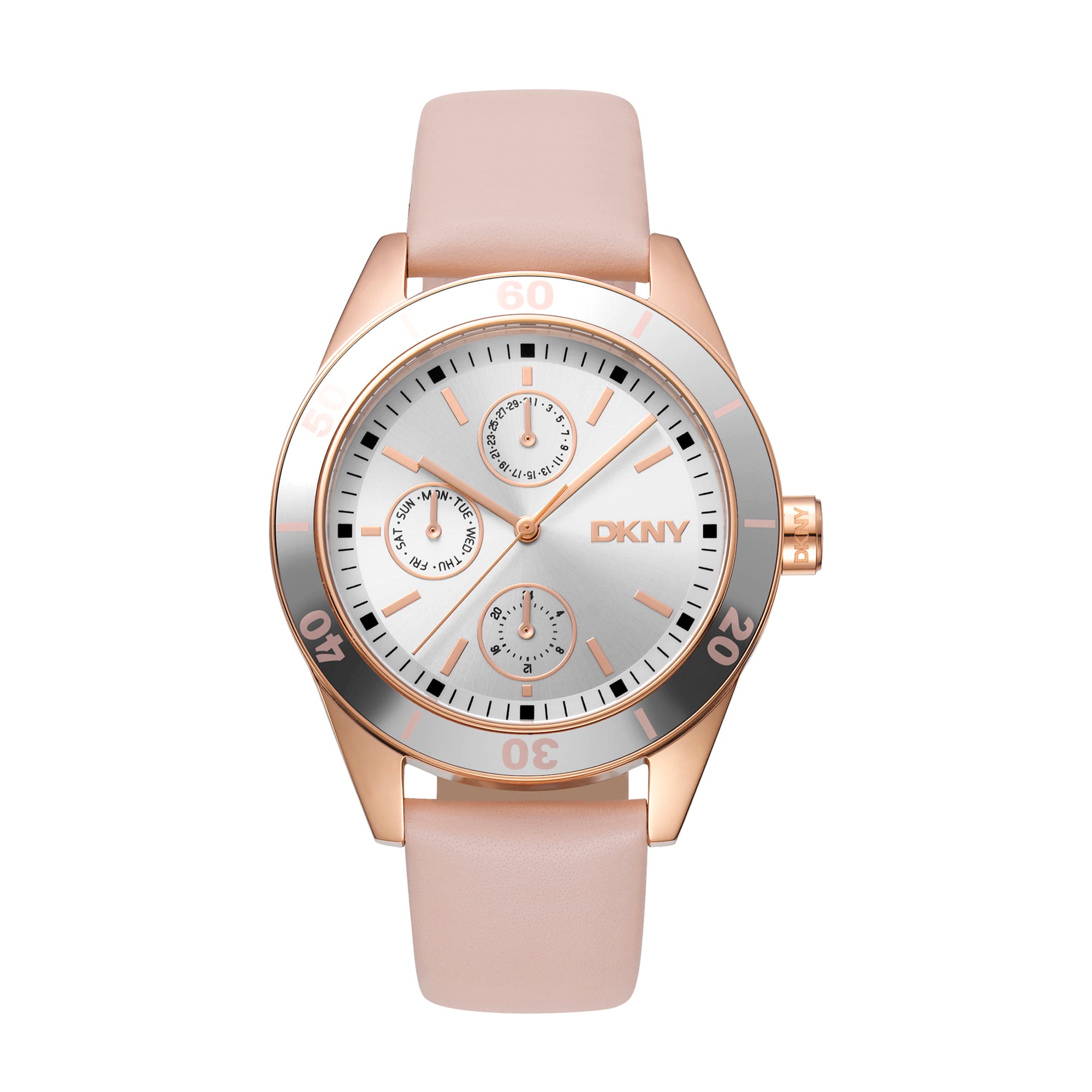 DKNY ACTIVE Women's Silver Dial Leather Strap Watch – The Watch House