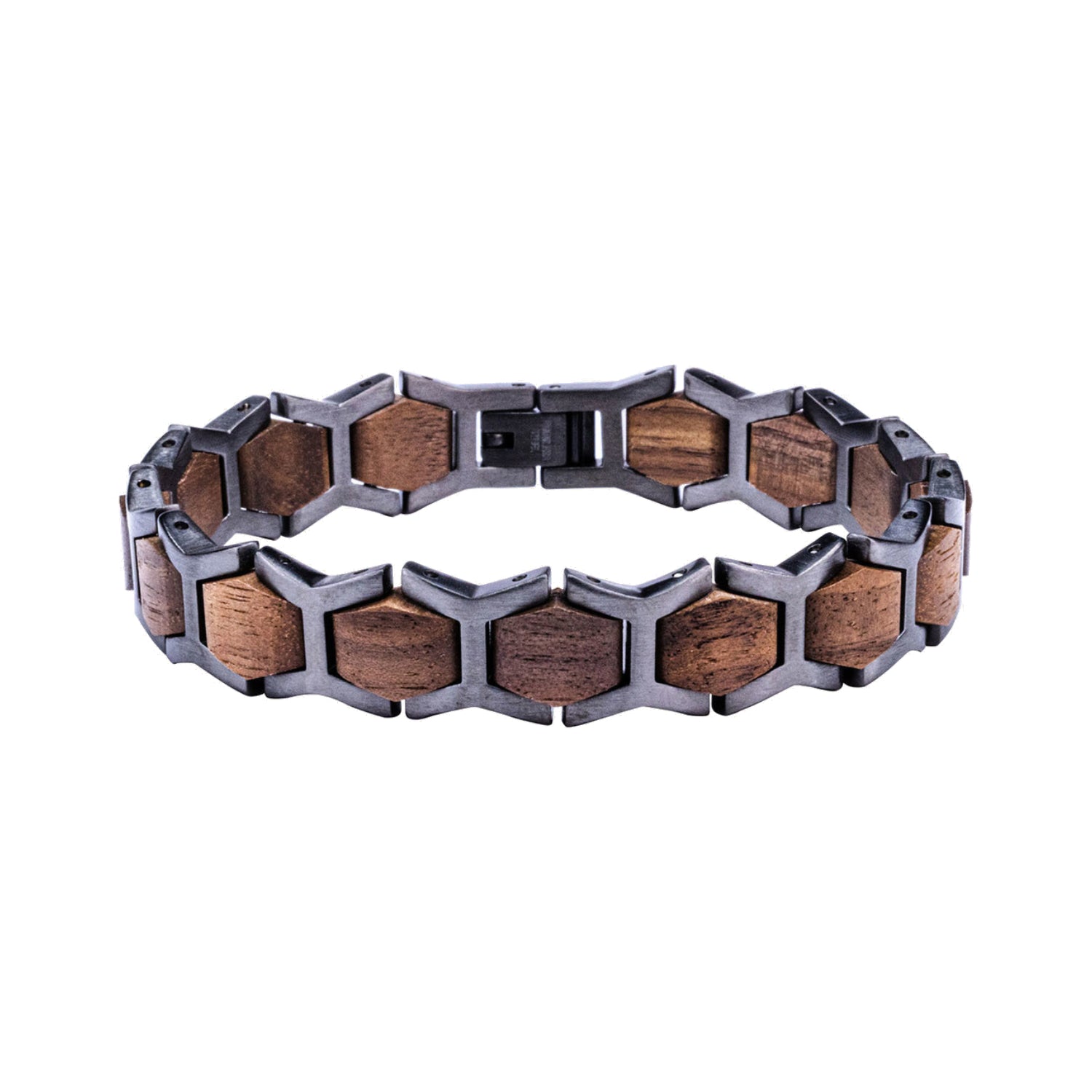 WOODWATCH Fusion Walnut & Grey Gun Bracelet | The Watch House