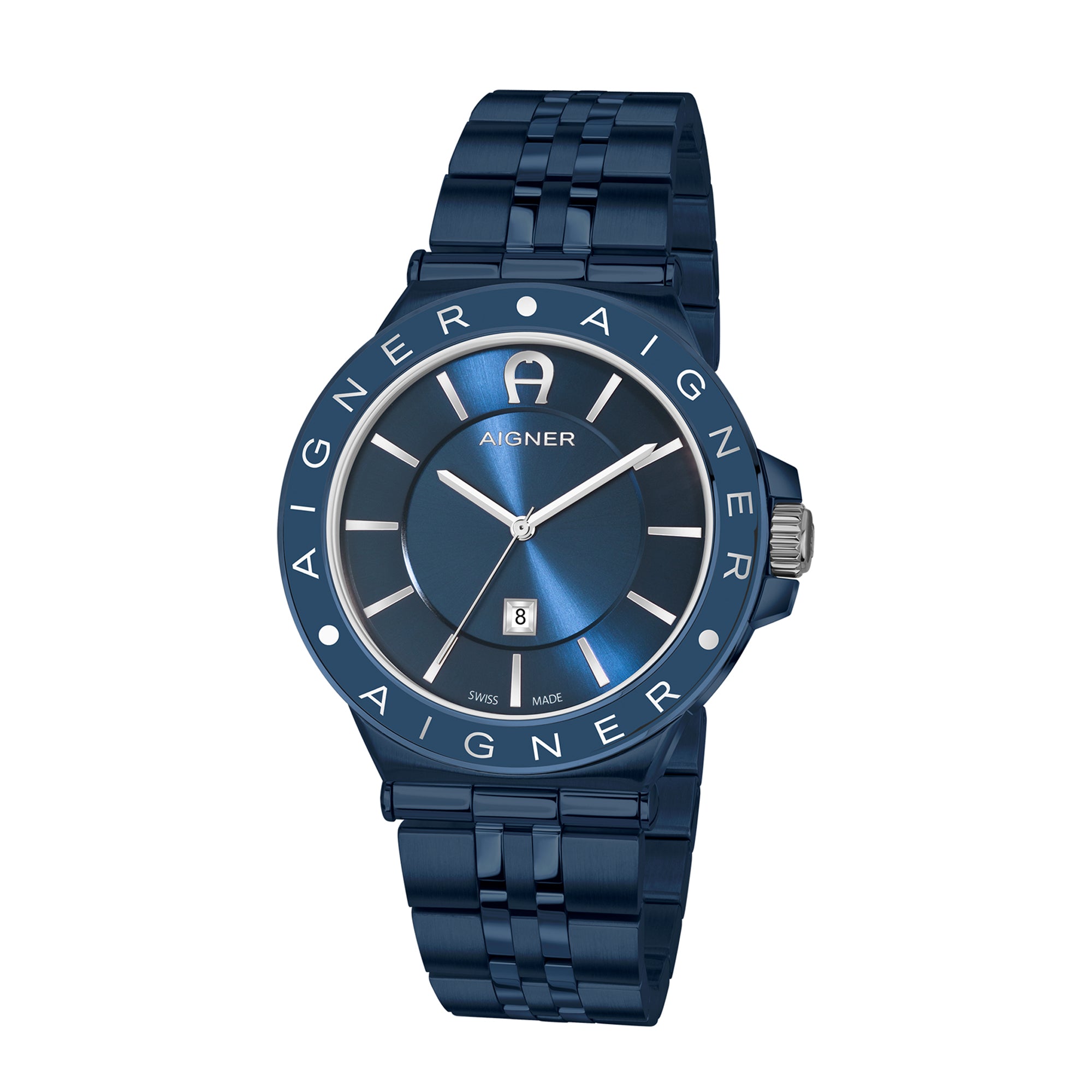 Aigner Men's Stainless Steel Case Bracelet Blue Dial Watch – The Watch ...