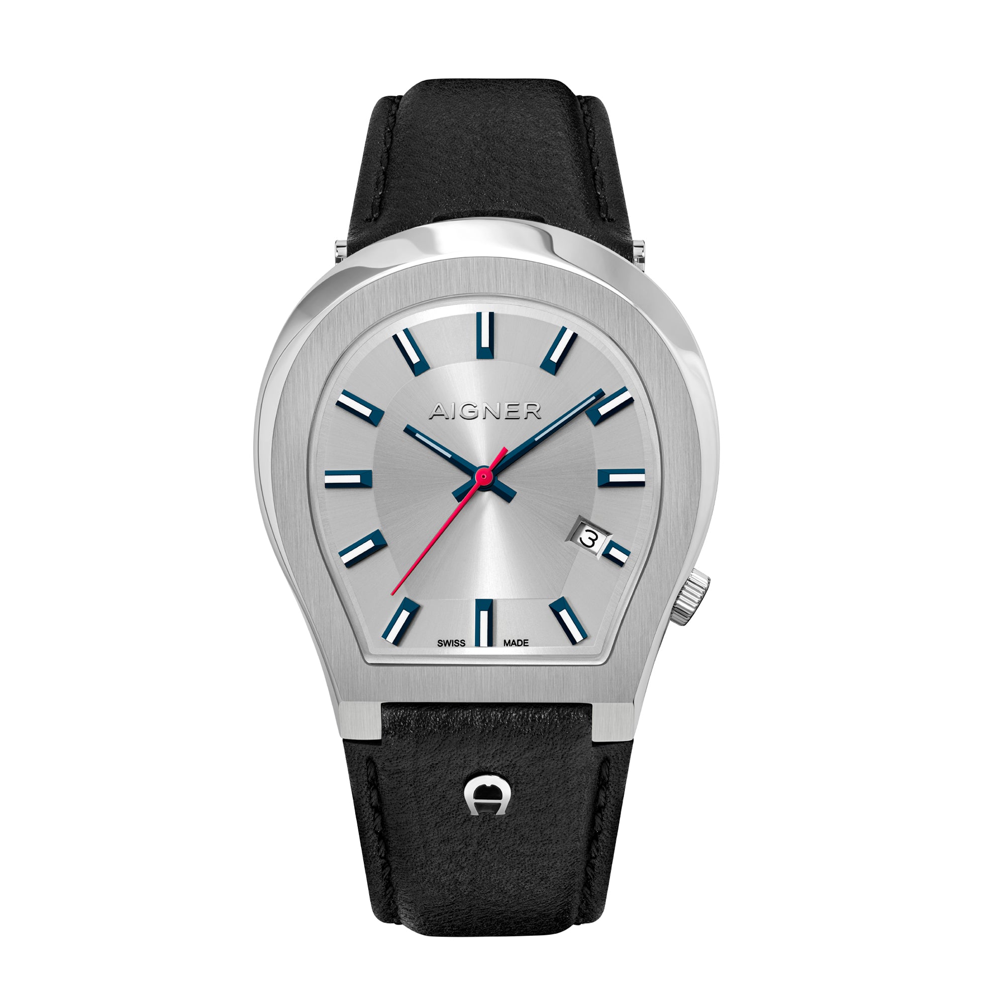 Aigner Men's Stainless Steel Case Leather Silver Dial Watch – The Watch ...