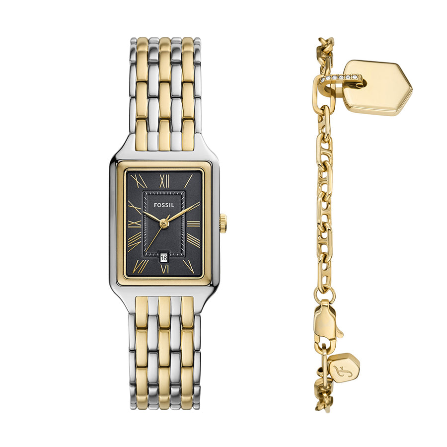 Fossil Women's Raquel Three-Hand Date Two-Tone Stainless Steel Watch ...