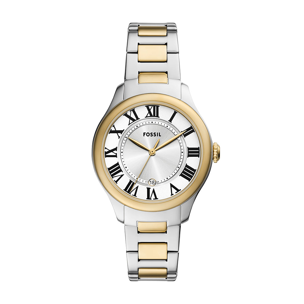 Fossil Gilmore Three-Hand Date Two-Tone Stainless Steel Watch – The ...