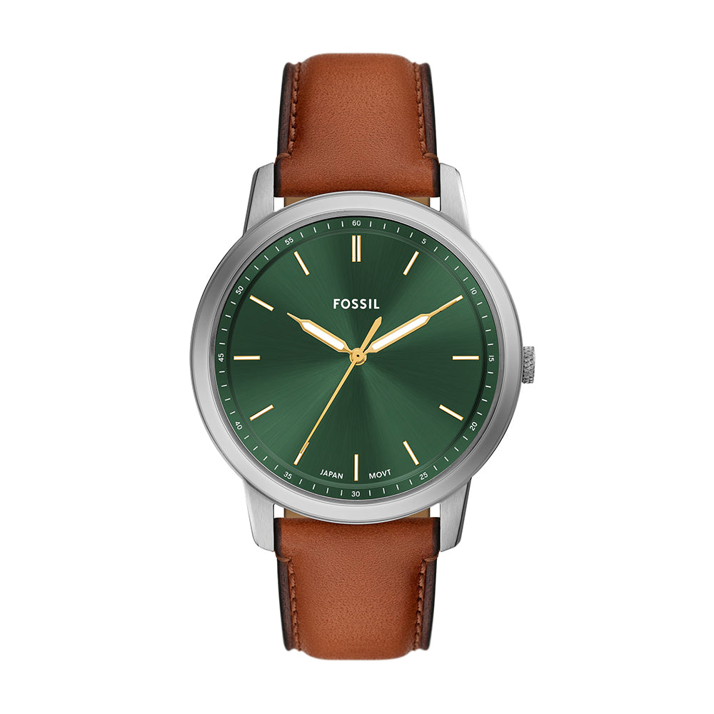 Fossil Minimalist Three-Hand Brown Leather Watch – The Watch House
