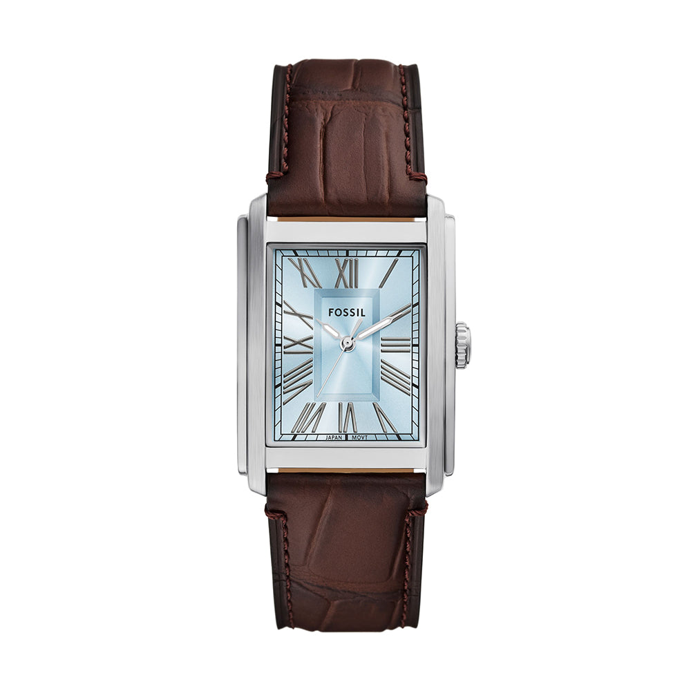 Fossil Men's Carraway Three-Hand Brown Croco Leather Watch – The Watch ...