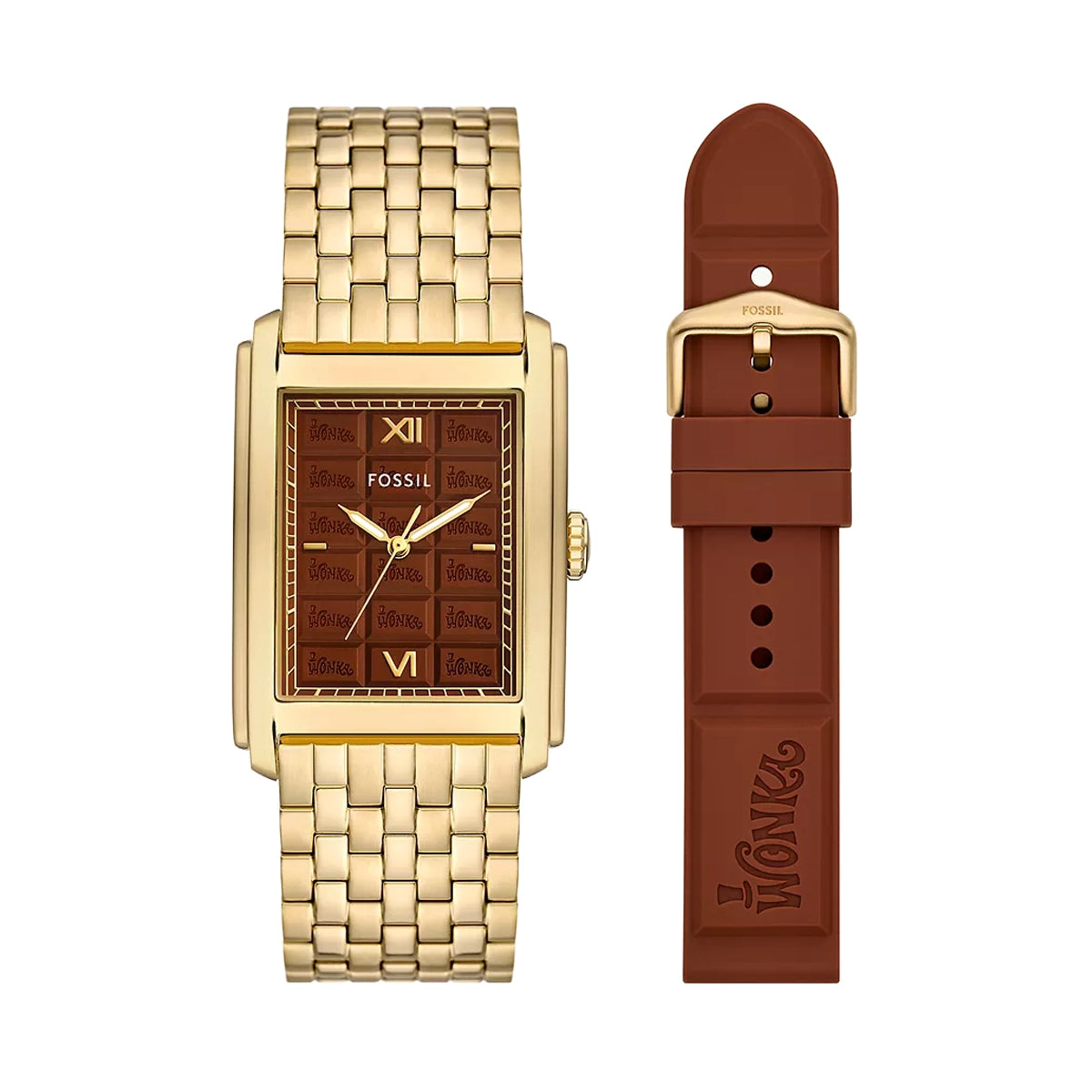 Willy Wonka™ x Fossil Limited Edition Three-Hand Gold-Tone Stainless S ...