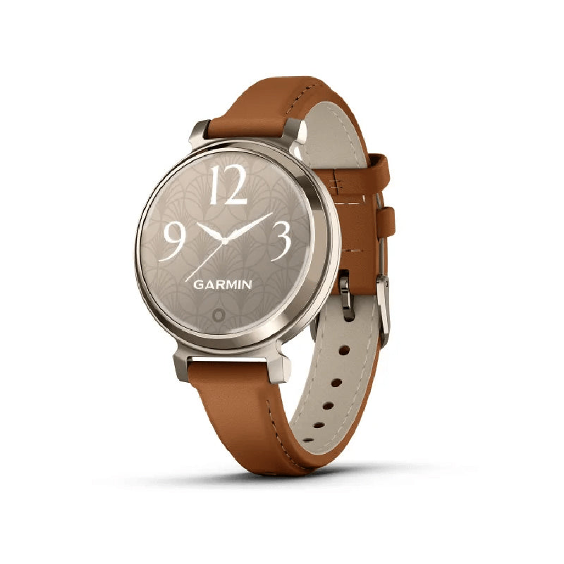 Garmin Lily 2 Cream Gold Case With Tan Leather Band Full Color Display ...