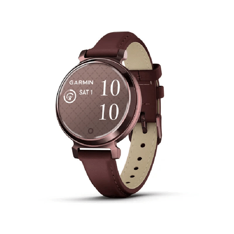 Garmin Lily 2 Dark Bronze Case With Mulberry Leather Band Full Color ...