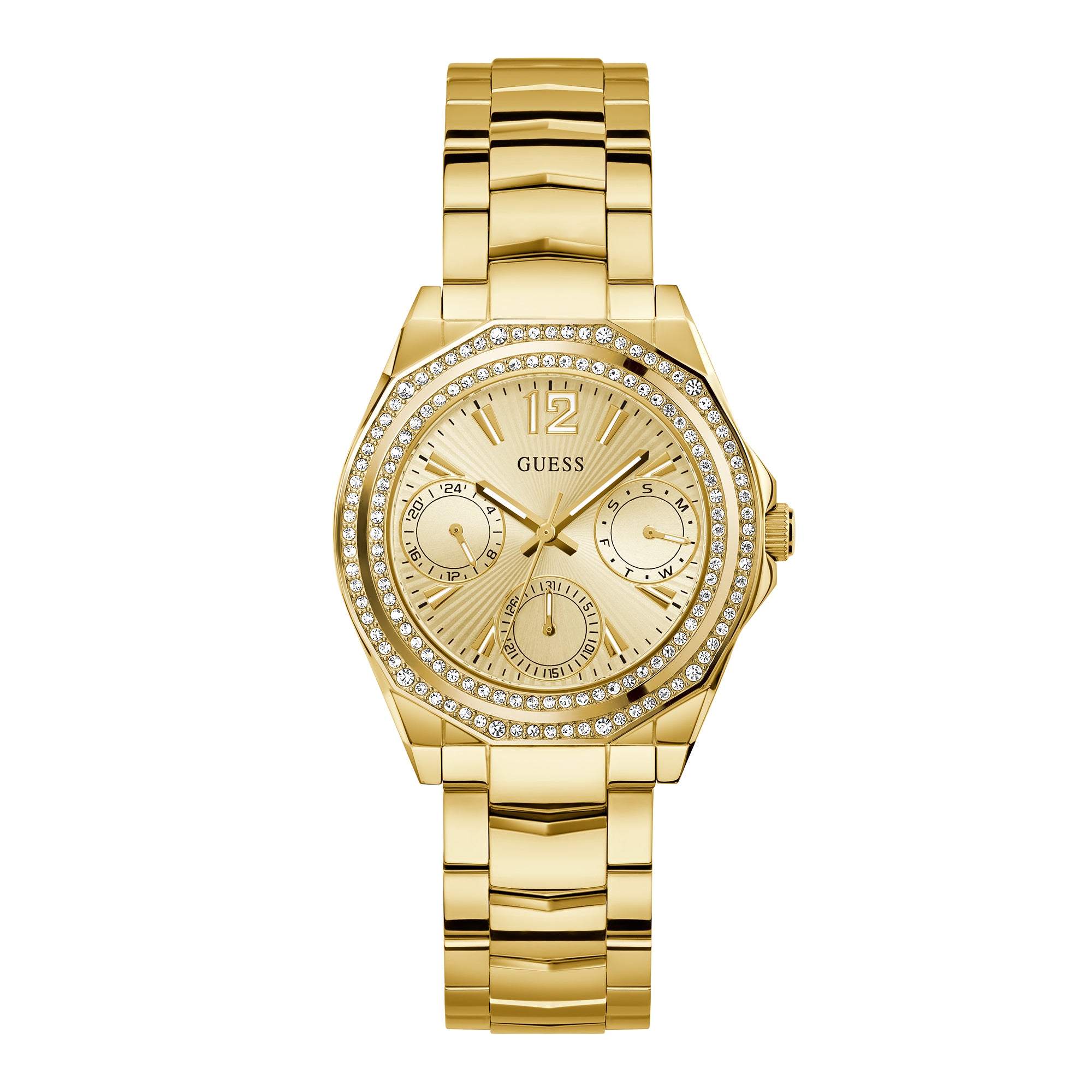 Shop Guess Women's Watch Gold Tone Case Quartz - The Watch House UAE