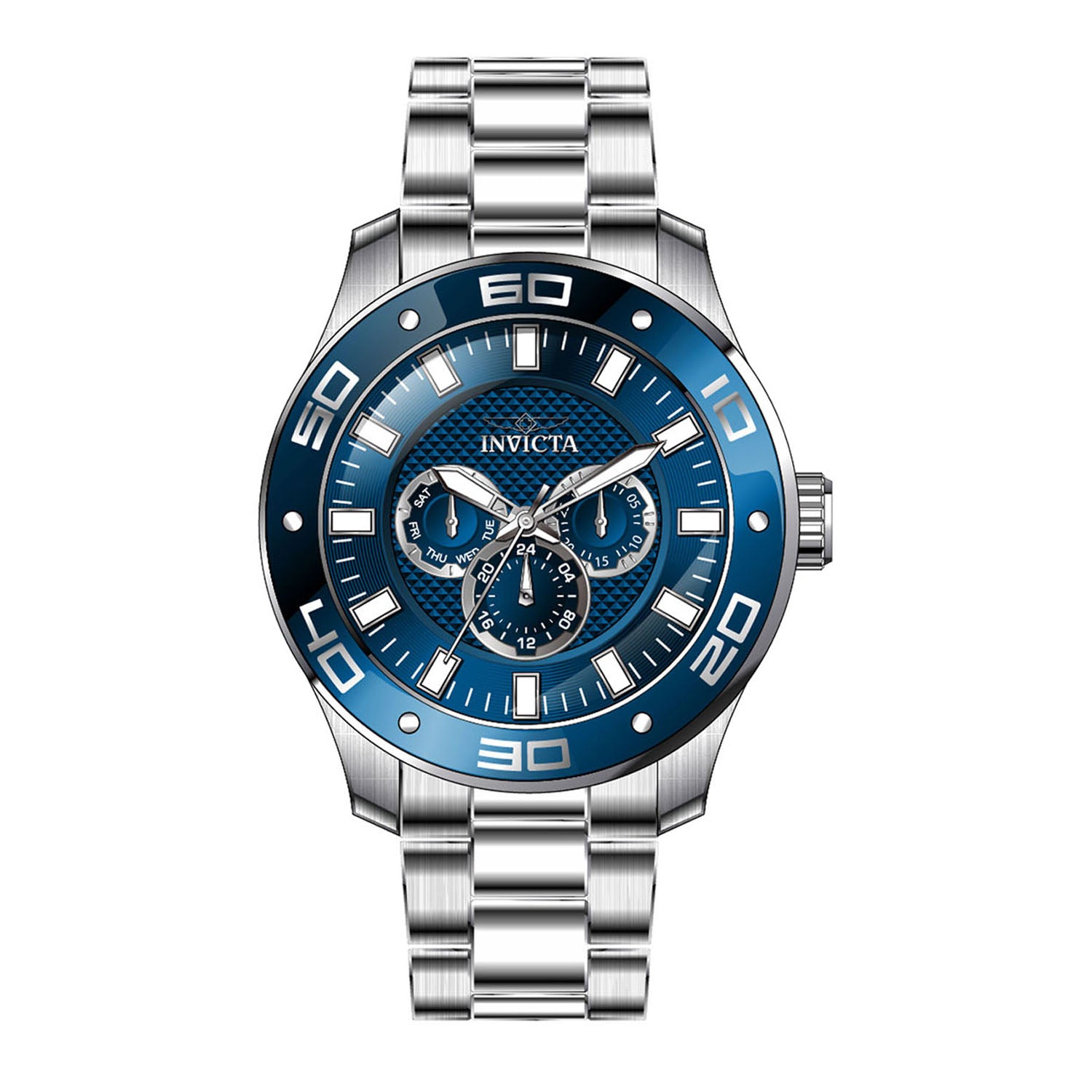 Invicta Pro Diver Men 50Mm Stainless Steel Steel Blue Dial Vh63 Quartz ...