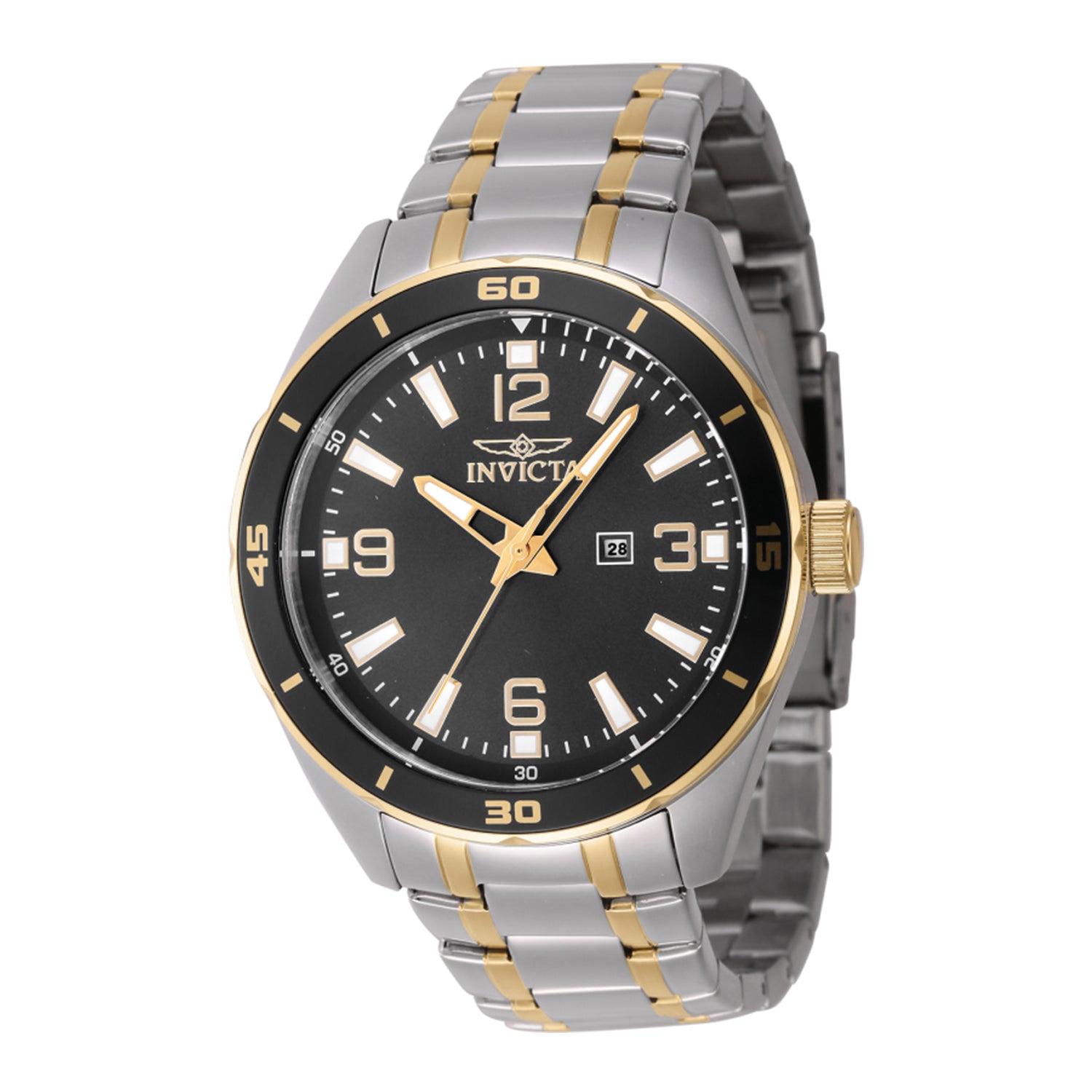 Invicta Pro Diver Men 44mm Stainless Steel Steel Black dial PC22 Quart ...