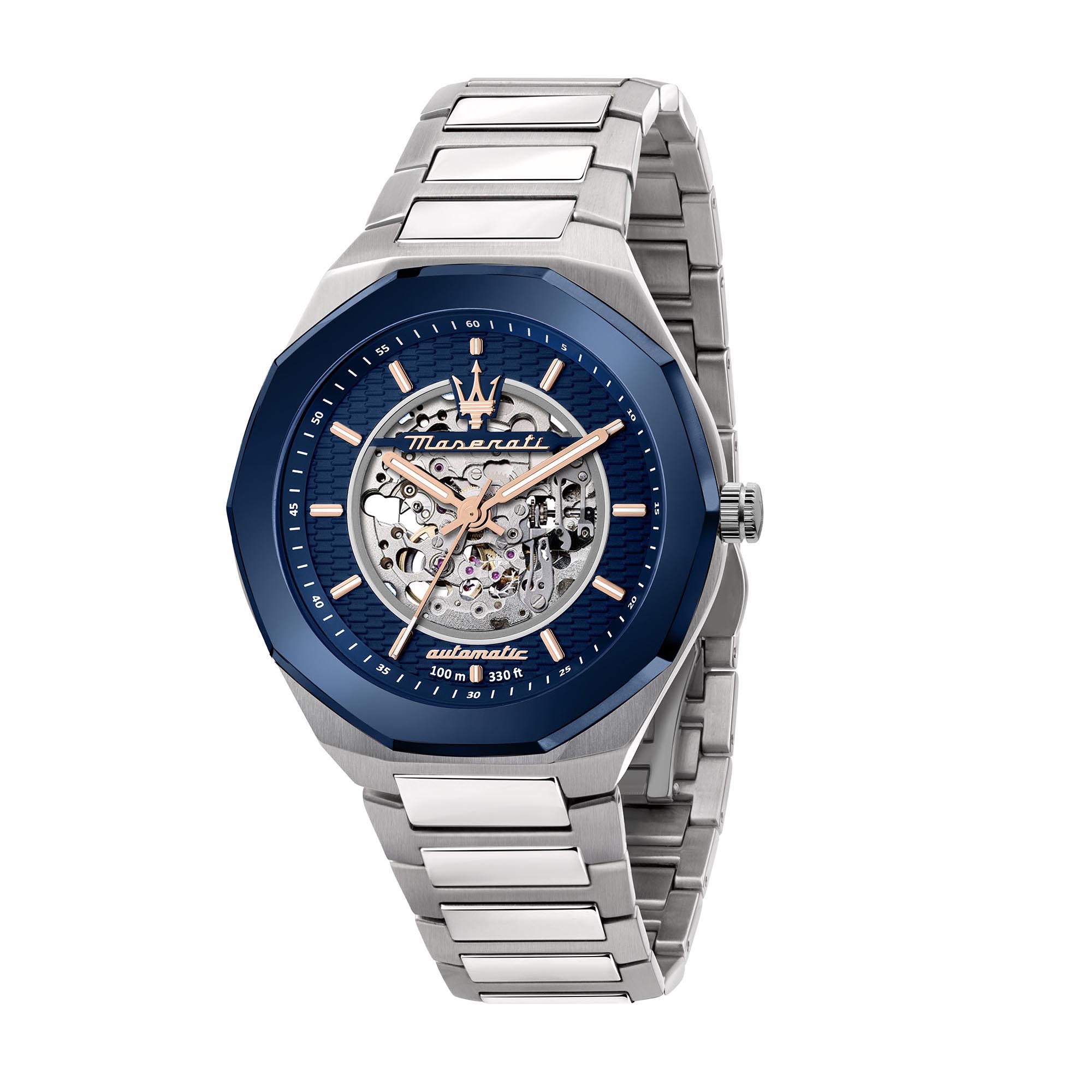 Maserati Stile 45Mm Auto Blue Dial Br Ss Men's Watch – The Watch House