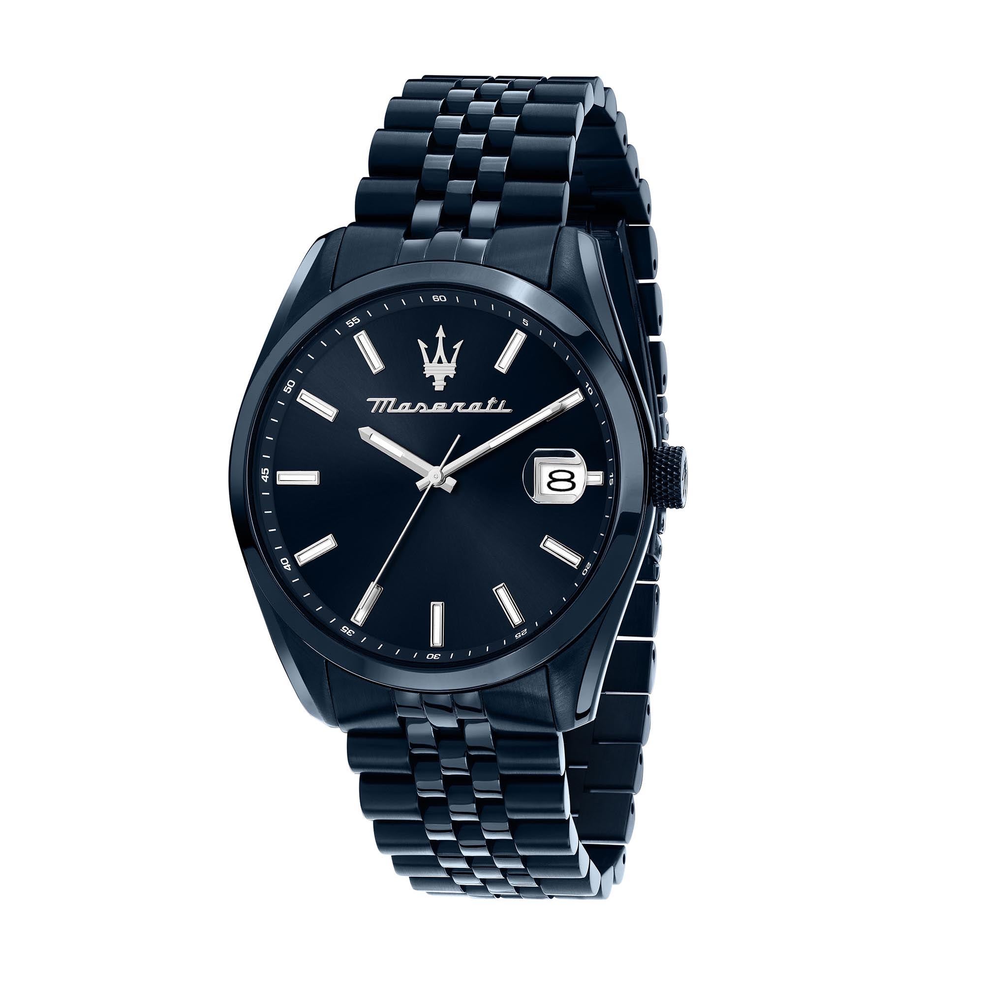 Maserati Attrazione 43Mm 3H Blue Dial Blue Br Men's Watch – The Watch House