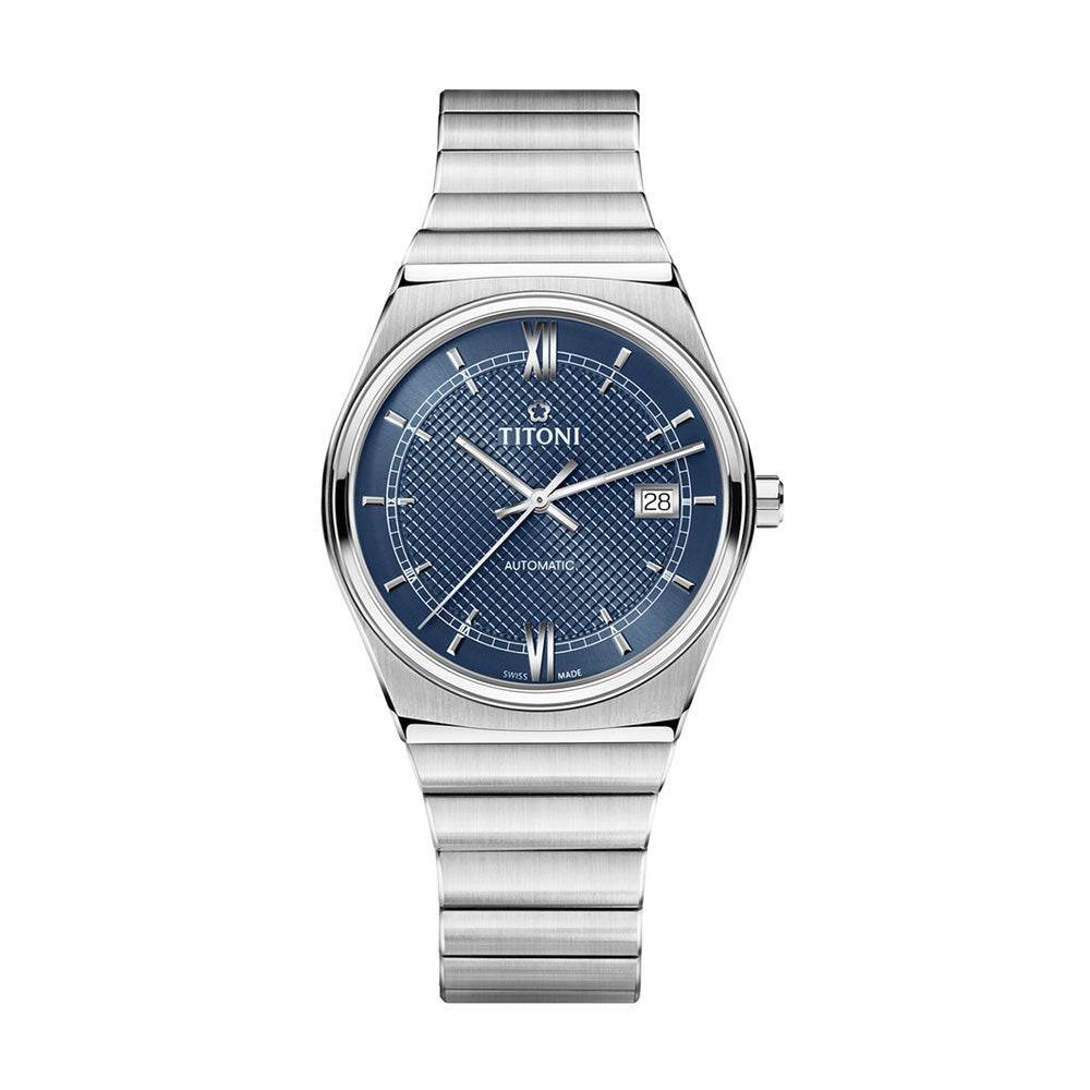 Titoni Men's Automatic Stainless Steel Case Blue Dial Watch – The Watch ...