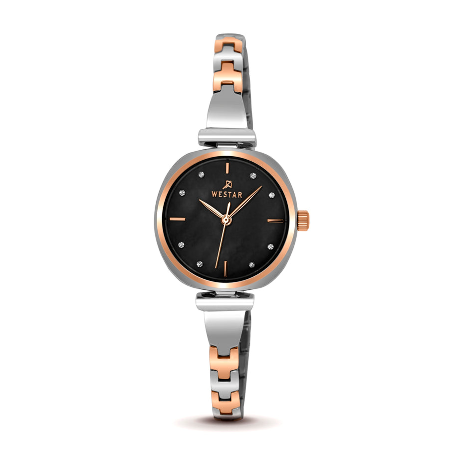 Westar Ornate Ladies Mop Black Dial 28 mm Quartz Watch – The Watch House