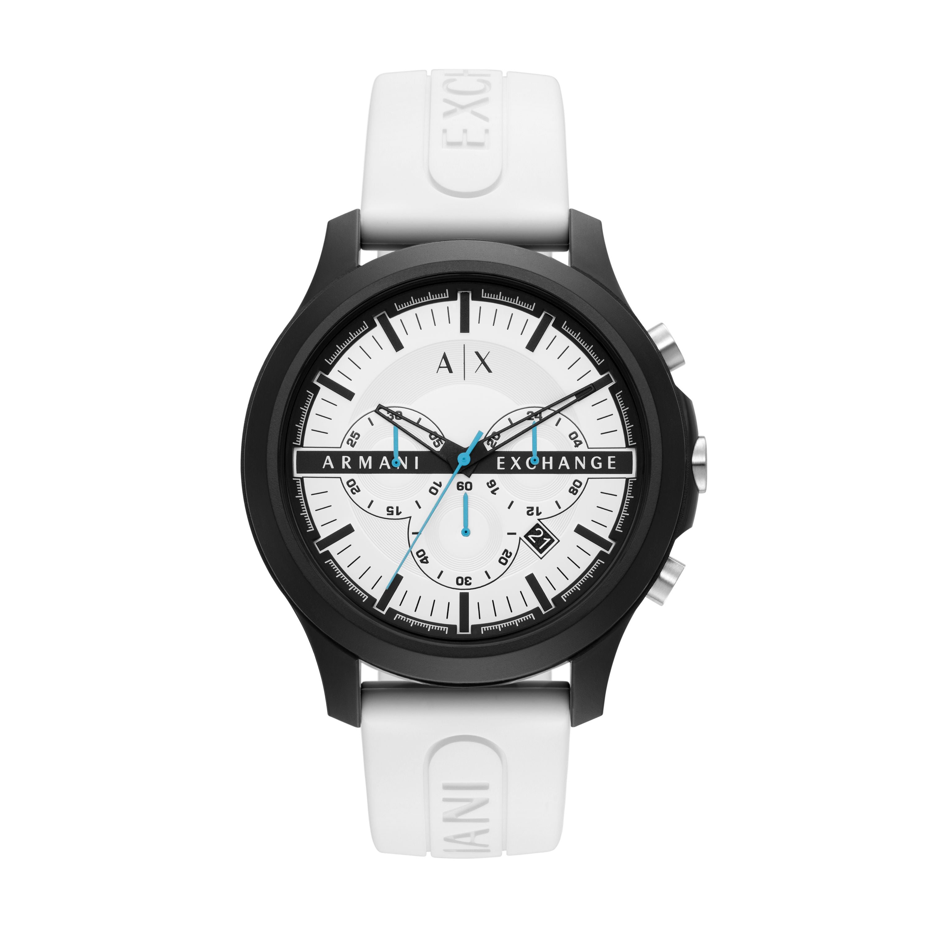 Armani Exchange Men's Chronograph White Silicone Watch – The Watch House