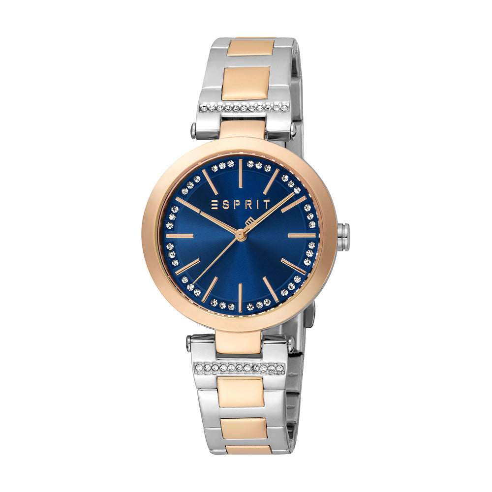 Esprit Women's Fashion Quartz Two Tone Silver & Rose Gold Watch – The ...