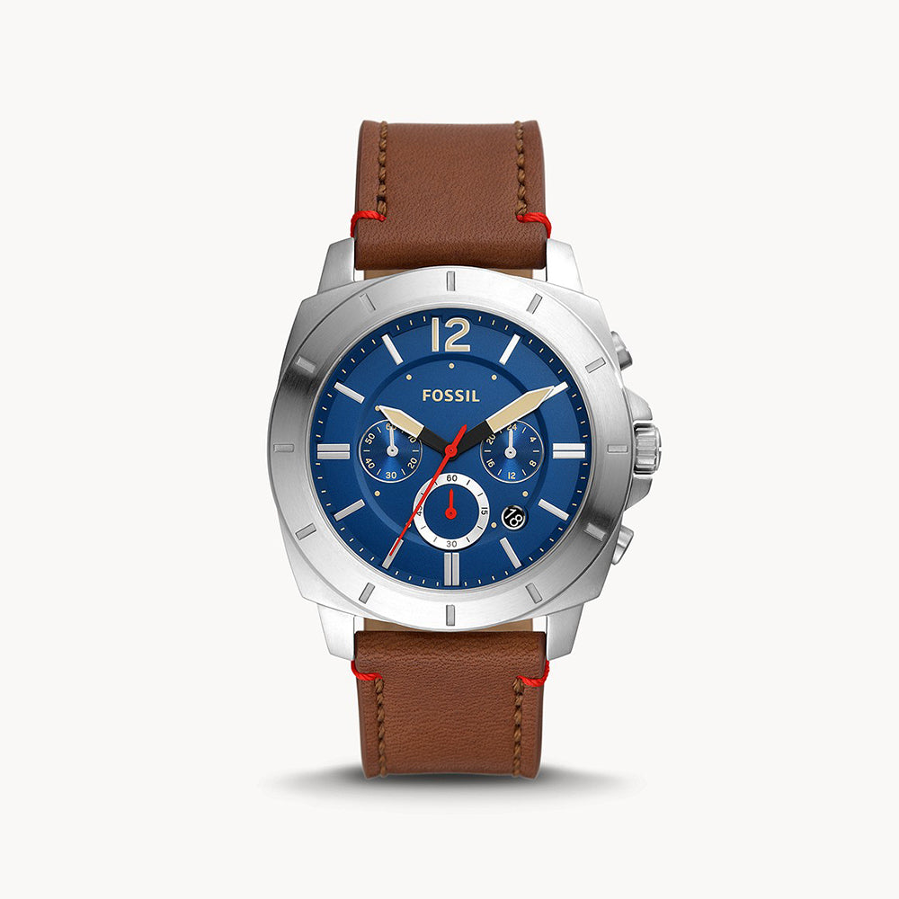 FOSSIL PRIVATEER SILVER MENS PRO-PLANET LEATHER WATCH – The Watch House