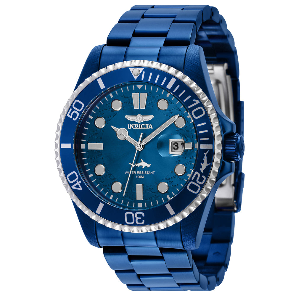 INVICTA Pro Diver Men's 43mm Stainless Steel Blue Blue dial PC32 Quart ...
