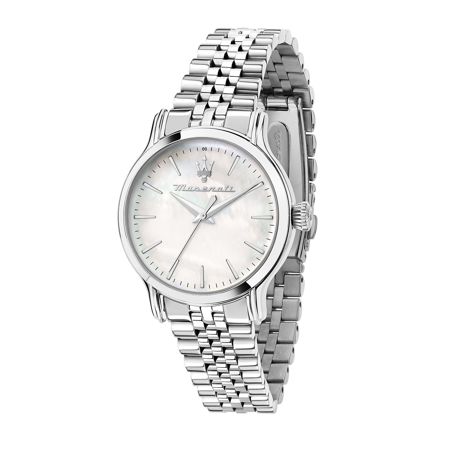 Shop Maserati EPOCA 34MM 3H WHITE MOP DIAL BR SS - The Watch House UAE