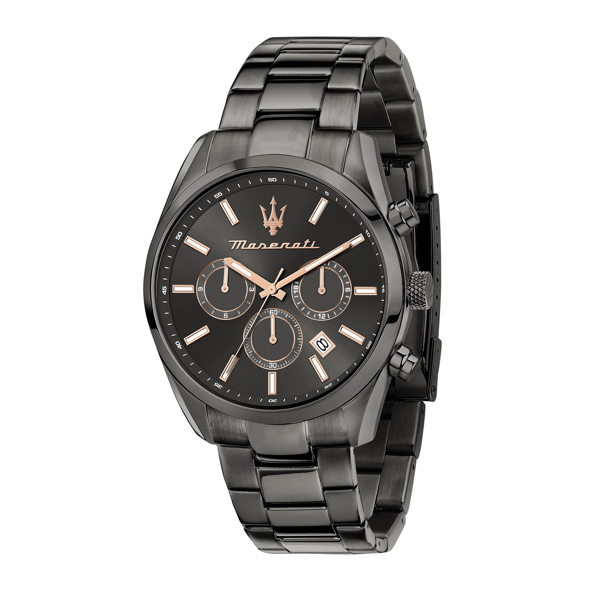 Shop Maserati ATTRAZIONE 43MM MULTI. GUN DIAL BR GUN - The Watch House UAE