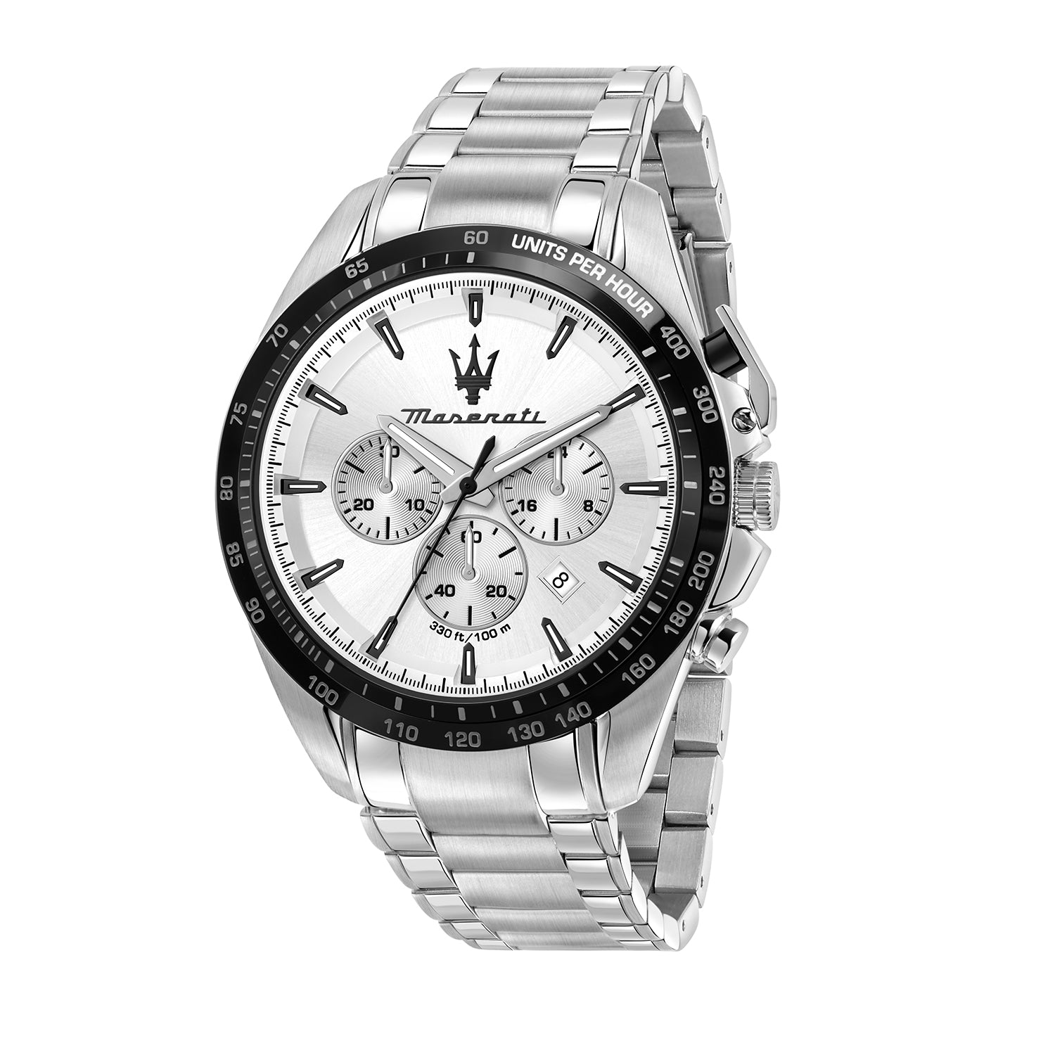 Shop Maserati TRAGUARDO 45MM CHR W/SILVER DIAL BR SS - The Watch House UAE
