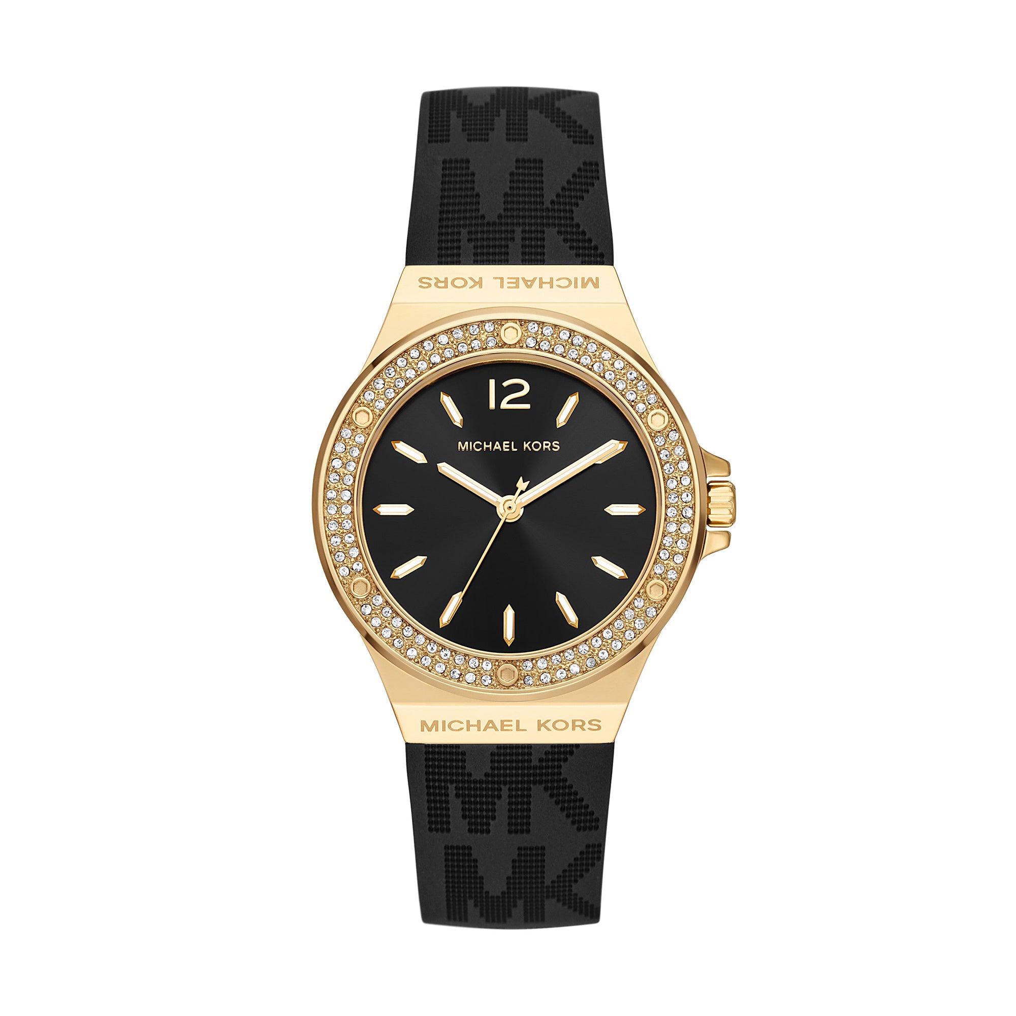 Michael Kors Mini-Lennox Three-Hand Black Silicone Women's Watch - MK7 ...
