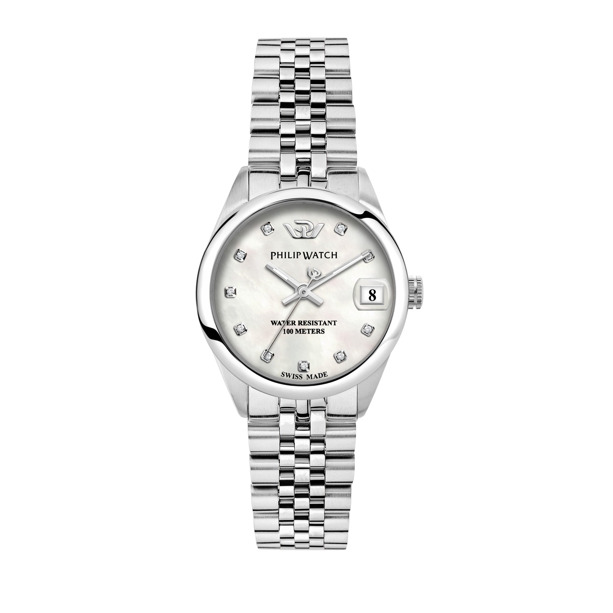 Philip Watch Caribe 31Mm 3H Wh Mop W/Diam Dial Br Ss – The Watch House
