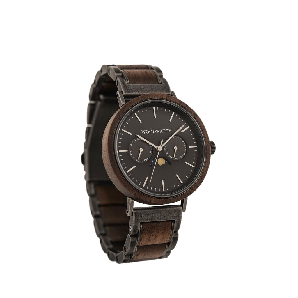 WOODWATCH Men's Element Brushed Iron Walnut Quartz Watch | The Watch House